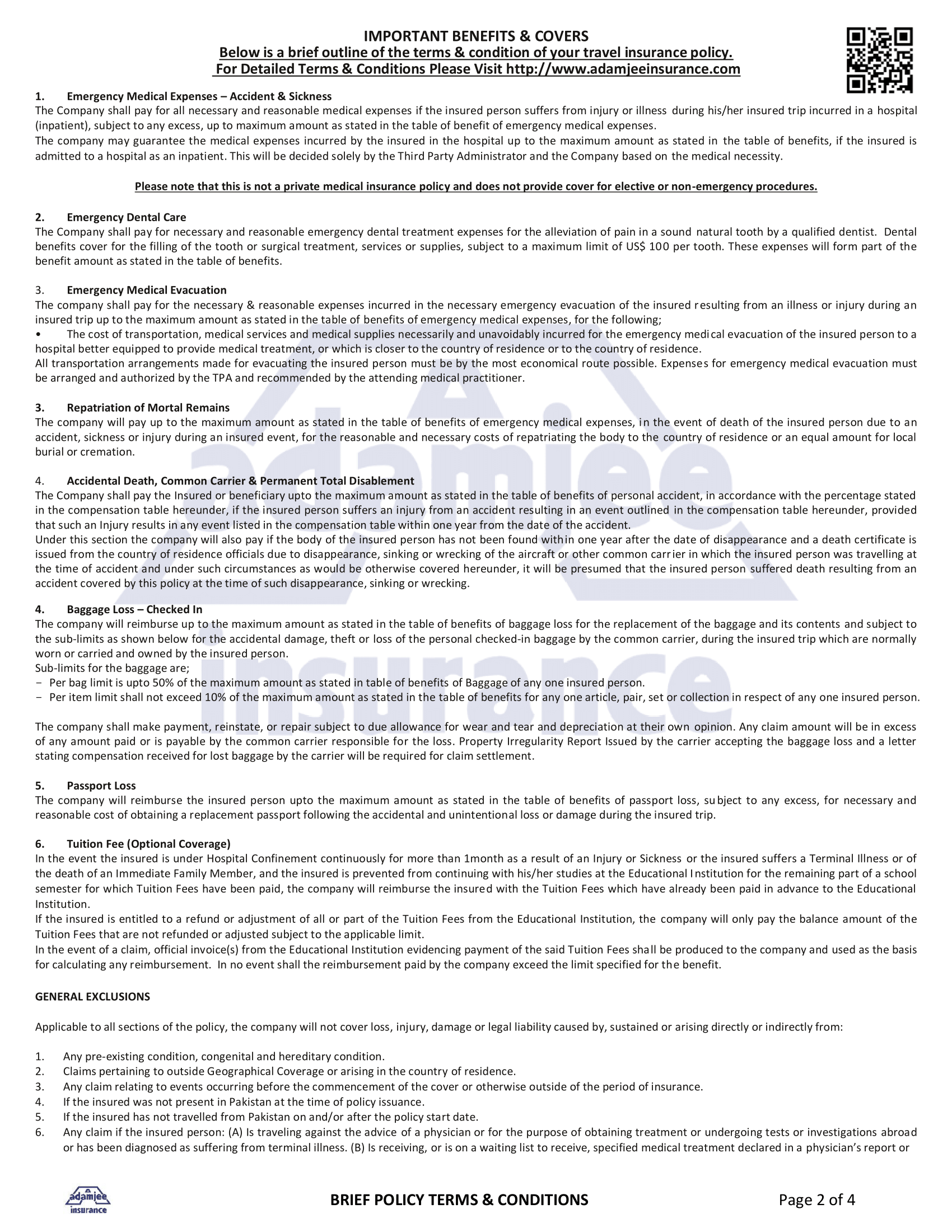 Adamjee Travel Insurance